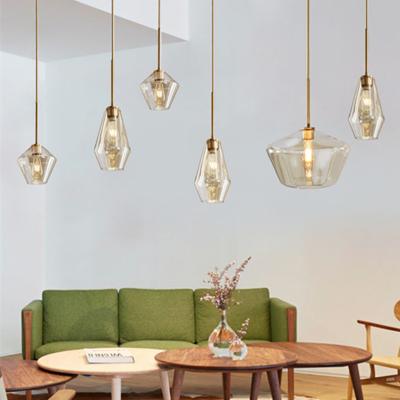 China Post Modern linear Pendant Light Diamond Shape Konstanz Elegant Clear Glass Pendant Lamp(WH-AP-302) for sale