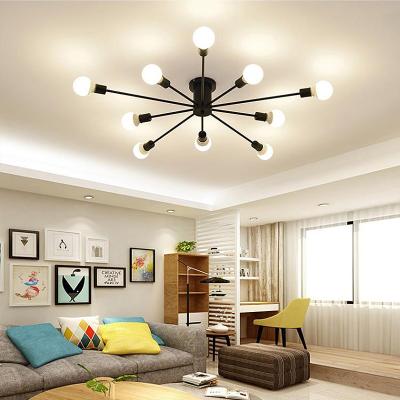 China Retro Spider Chandelier 6/8/10 Sockets Lighting Vintage dining room living room black chandelier(WH-VP-56) for sale