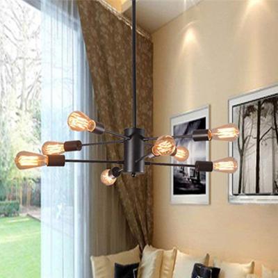 China Industrial Style Retro Chandelier Black Iron Branch Straight Bar vintage Lamp (WH-VP-109) for sale