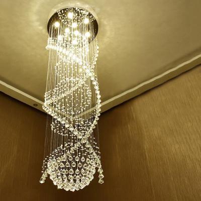 China Modern Double Spiral Crystal Chandelier huge pendent light(WH-NC-40) for sale