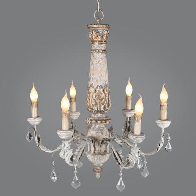 China Wood Bead chandelier lighting lustre bois for country farmhouse rustic Chandelier(WH-CI-21) for sale