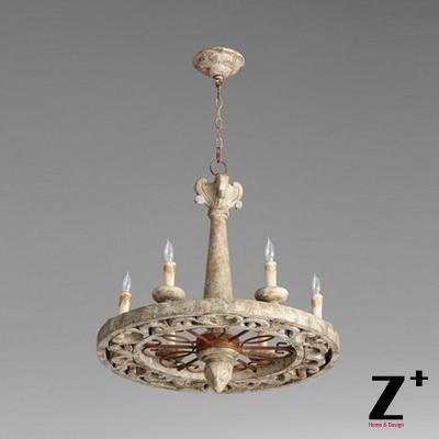 China America cottage Farmhouse vintage wheel wooden chandelier woodern lamp(WH-CI-115) for sale
