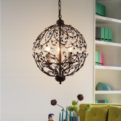 China K9 Crystal Pendant Lights Hanging Lamps spherical Tree Leaf floral chandelier(WH-CI-120) for sale