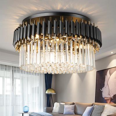 China Round Kitchen Crystal Ceiling Chandelier Black Ceiling Lights(WH-CA-60) for sale