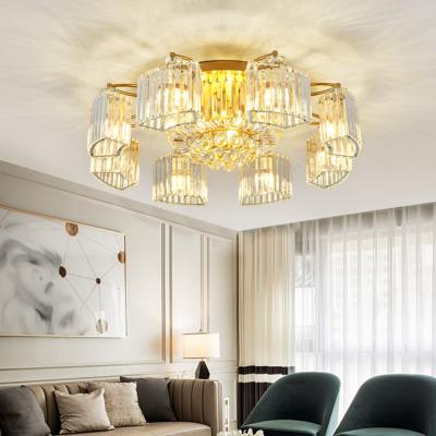 China Crystal Ceiling Lights For Living Room Circle Gold Black led flush mount ceiling light(WH-CA-79) for sale