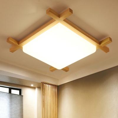 China Nordic LED Wooden Ceiling Lights In Square japanese lamp(WH-WA-16) for sale