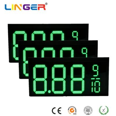 China Red / Yellow / Green Gas Station LED Sign Outdoor LED Gas Price Signs Customized for sale
