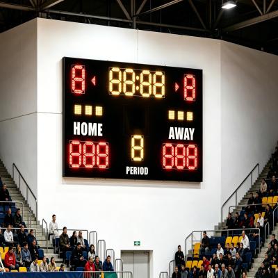 China LED Basketball Scoreboard with Ultra-Sensitive Wireless Controller 254mm Digit Height and IP67 Waterproof for sale