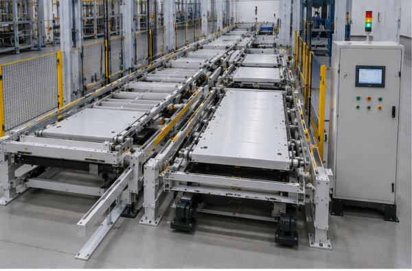 Quality PLC Pallet Transfer System Transfer Bulk Handling Systems For Automated Conveyor for sale