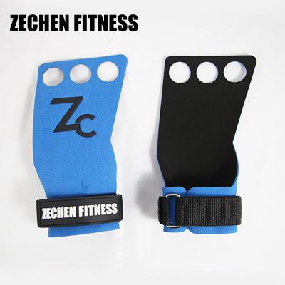 Cina La mano di cuoio di Microfiber Crossfit avvolge 2.25Mm protegge la palma della ginnastica afferra 3 fori in vendita
