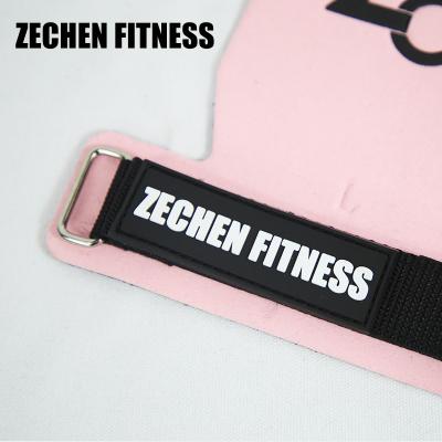 Cina Manopole rosa di Crossfit 2.25mm cuoio relativo alla ginnastica di Microfiber della pelle scamosciata di 3 dei fori guardie della palma in vendita