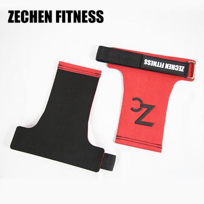 中国 柔らかく赤いcrossfit手は試しのグリップを保護するためにスエードのmicrofiberの革やしを握る 販売のため