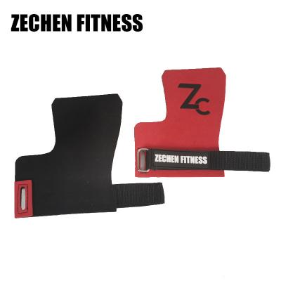 Cina Guardamani relativi alla ginnastica di cuoio di Microfiber di Crossfit delle prese di protezione Fingerless rossa della palma in vendita