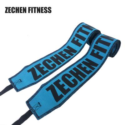 Cina il sollevamento pesi del cotone di 7.3cm attacca gli involucri resistenti del polso di 90cm per Front Squats in vendita