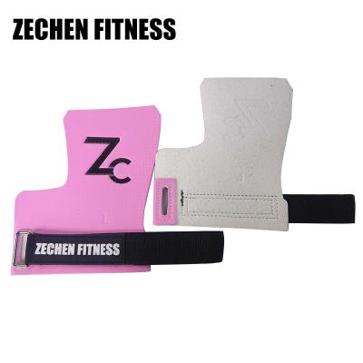 Cina Manopole di cuoio del crossfit delle prese di ginnastica di colore della fibra rosa del carbonio per gli allenamenti domestici in vendita