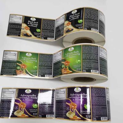 Cina Vinile adesivo Honey Jar Metallic Label Stickers di Bopp di PMS di Fade Resistance in vendita