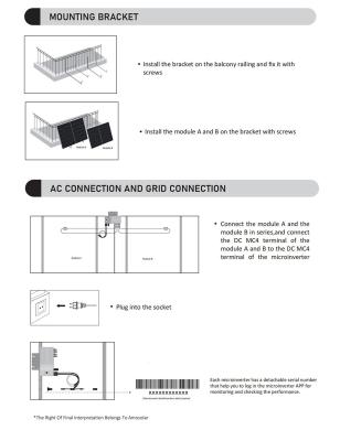 Cina 600w 800w Monocristallino di silicio Sistema di alimentazione solare ibrido Kit per balcone da Amosolar in vendita