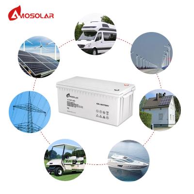 China BOATS Solar Rechargeable Batteries 12V 100Ah 200Ah Gel Storage Batteries Lead Acid Battery for sale