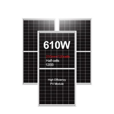 China Painel solar personalizável 580W 590W 600W 610W com certificado e tamanho de célula de 210mmx210mm à venda