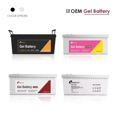 China 12V 65Ah 70Ah 75Ah 100Ah 200Ah Deep Cycle Gel Battery met 1500 keer de levensduur Te koop