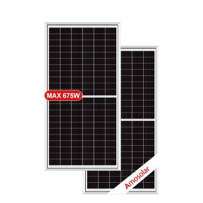 China Amosolar Half Cut Mono 645w 650w 655w 660w 665w 670w 675w Solar Panel for Rooftop for sale