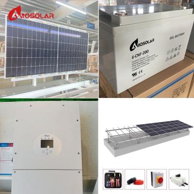 Cina Amosolar 5kw 6kw 8kw 10kw Sistema di energia solare di stoccaggio con 24 ore di lavoro in vendita