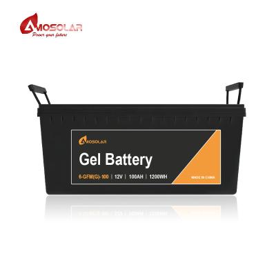 China Battery Type Lead-Acid 12V/24V/36V/48V Amosolar Gel Type Battery For Solar Storage System for sale