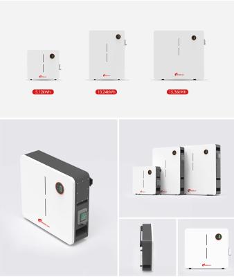 Cina Porta di comunicazione CAN Amosolar 48v 51.2v 100ah 200ah IP65 Batteria al litio montata a parete in vendita