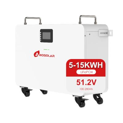 China Amosolar Solar Mobile Lithium Battery 5kwh 10kwh 20kwh 48V 100ah 200ah 300ah Battery Lithium Lifepo4 for sale