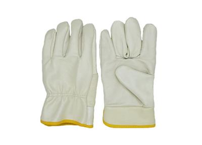 China Short Sleeves Leather Hand Gloves For Welding White Color Cowhide Material for sale