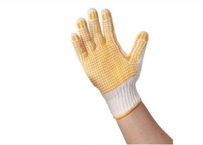 China Yellow Doted Protective Work Gloves For Aerospace / Automotive / Glass Industry for sale