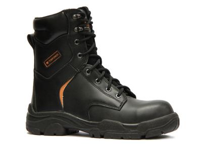 China Anti Smashing Mens Black Waterproof Work Boots For Outdoor Activities / Metallurgy for sale