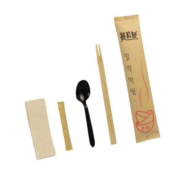 Quality Restaurant Disposable PP Cutlery Bag Set with Biodegradable Napkin and Printed for sale
