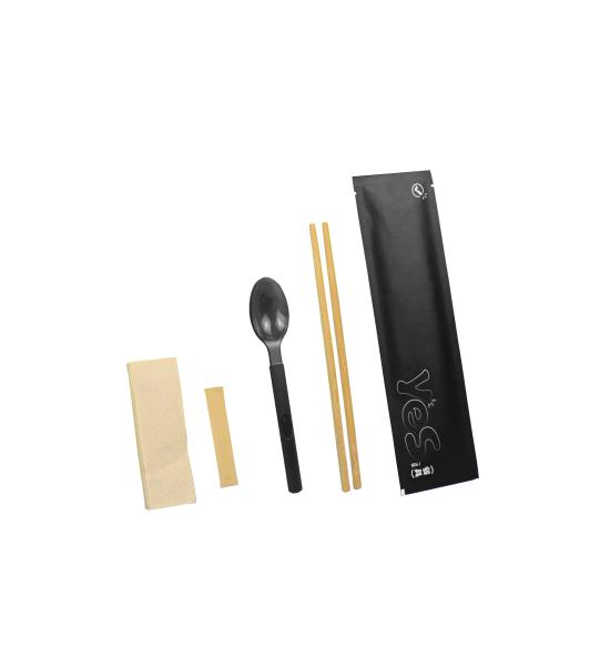 Quality Restaurant Disposable PP Cutlery Bag Set with Biodegradable Napkin and Printed for sale