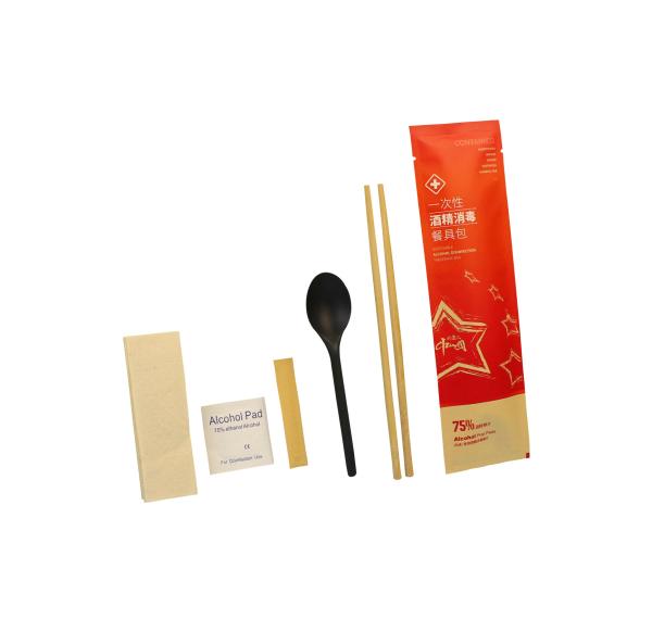 Quality Restaurant Disposable PP Cutlery Bag Set with Biodegradable Napkin and Printed for sale
