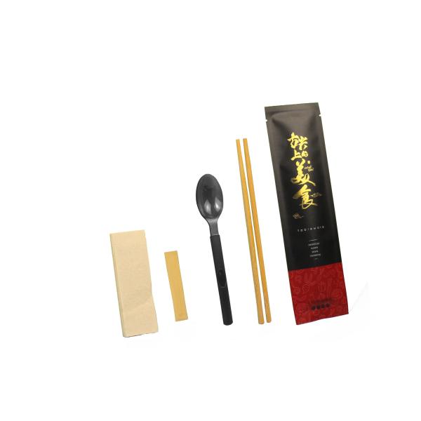 Quality Restaurant Disposable PP Cutlery Bag Set with Biodegradable Napkin and Printed for sale
