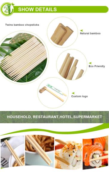 Quality Giveaways Custom Print Logo Pouch Disposable Bamboo Chopsticks CLASSIC Design for sale