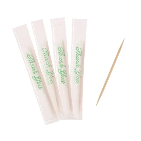 Quality Individual Packed Toothpicks 2.0mm Diameter Bamboo Toothpicks Coated Paper for sale