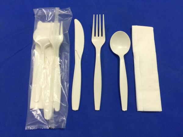 Quality Kraft Paper Box Packaging Sustainable Cpla Cornstarch Plastic Cutlery Set with for sale