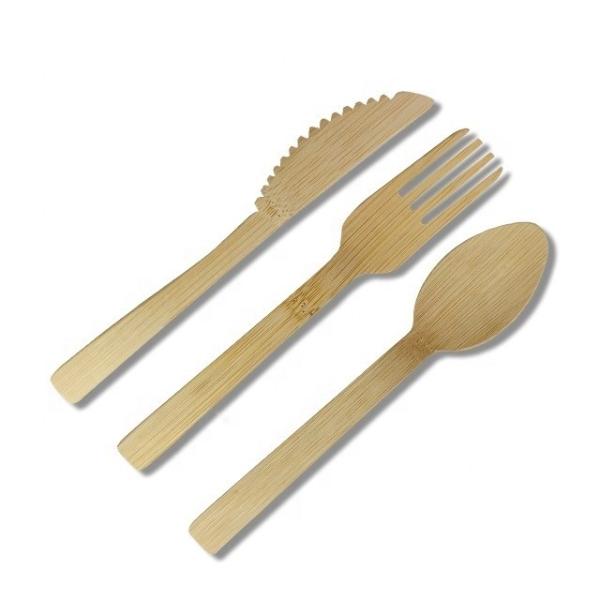 Quality Compostable Disposable Cutlery Set Eco Friendly Bamboo Fork Spoon Knife for for sale