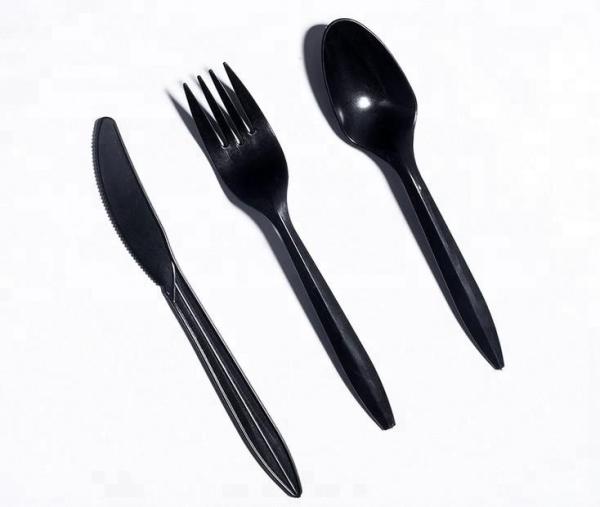 Quality Plastic Sleeve Cutlery Set Customized Logo Buffets PS Disposable Spoon Fork and for sale