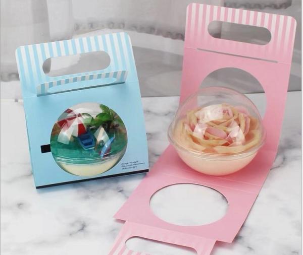 Quality Paper Card Carry Plastic Poke Bowl for Poke Salad Cake Dessert Dimension 13.5* 5 for sale