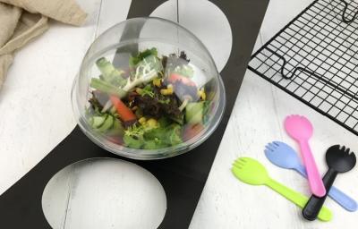 China Custom Printing Paper Carry Salad Bowl with Lid Transparent Box Color Plastic for sale