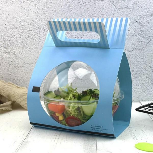 Quality Salad Bowl with Lid Paper Card Dimension 13.5* 5.3 6.5 cm Convenient and Eco-Friendly for sale