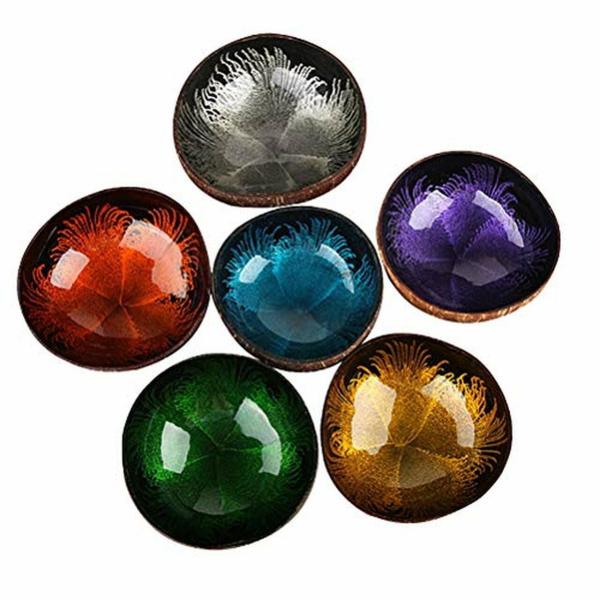Quality Height 4.5-6.5cm Reusable and Washable Decorative Bowl Lacquered Organic Coconut Bowls for sale