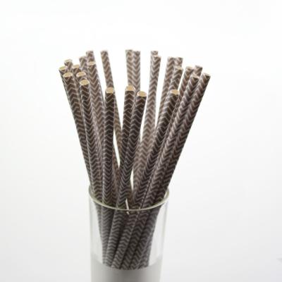 China Individual Paper Wrapped Black and White Drinking Straws with Personalized Pattern for sale