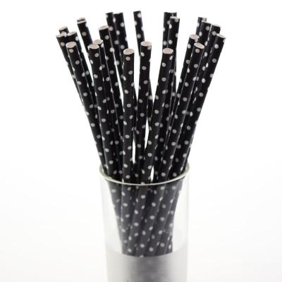 China Individual Paper Wrapped Black and White Drinking Straws with Personalized Pattern for sale
