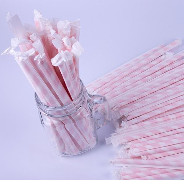 Quality Everyday Season Biodegradable Paper Straws Single Wrapped with Custom Logo for sale