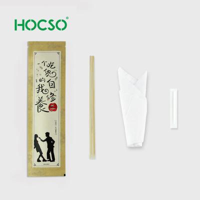 China Custom Disposable Cutlery Set Eco-Friendly and Novelty Design in Paper Bag for Recycling for sale