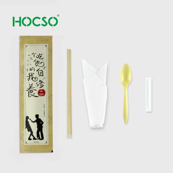 Quality Custom Disposable Cutlery Set Eco-Friendly and Novelty Design in Paper Bag for for sale